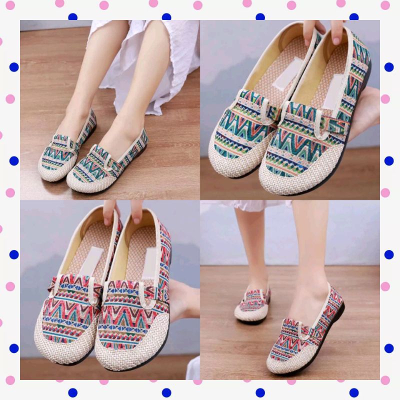 Jual Sepatu Wanita Slip On Motif Batik Terbaru | Shopee Indonesia