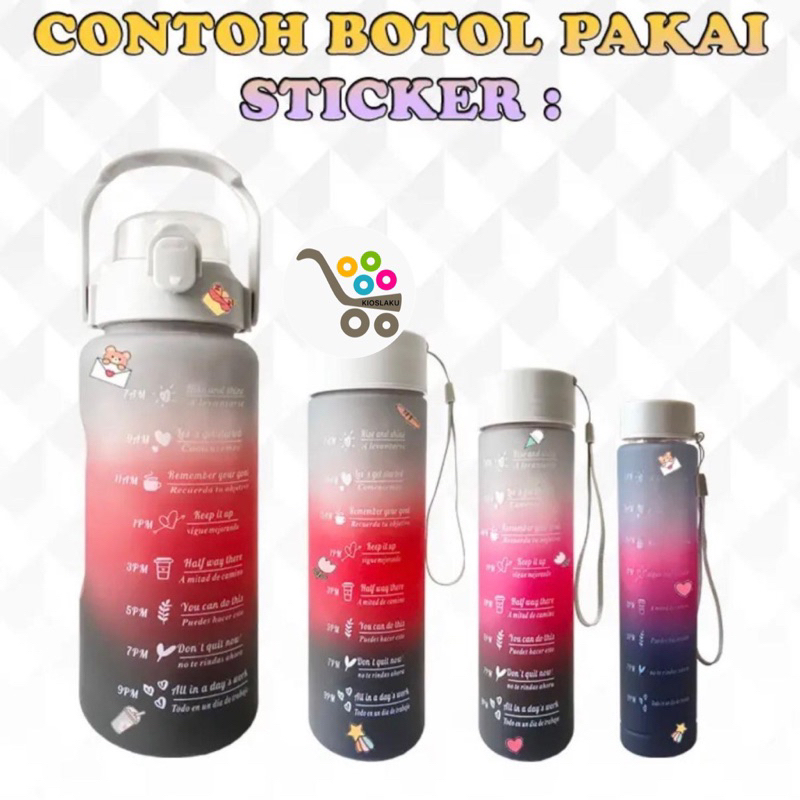 Jual Botol Minum Viral 4in1 Beranak 4 Gradasi Warna Ukuran 2000ml+900ml+500ml+300ml Free Sticker ...