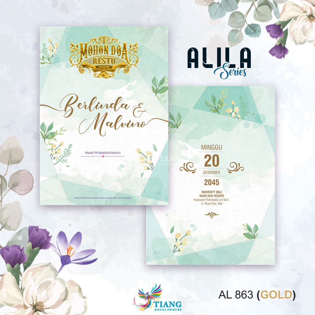Jual AL 863 GOLD || UNDANGAN NIKAH COSTUM MURAH KEKINIAN ALILA SERIES ...