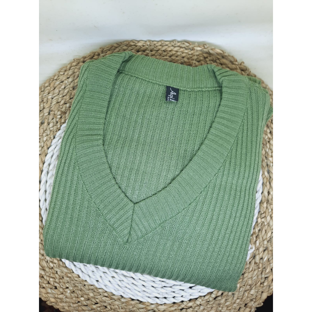 Jual Vest Rajut Salur Kerah V Panjang / Rompi Rajut Premium /Vest Rajut ...