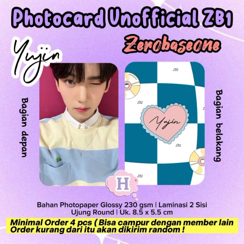 Jual Photocard ZB1 - YUJIN / Photocard Unofficial / Photocard YUJIN ZEROBASEONE / HAN YUJIN ZB1 ...
