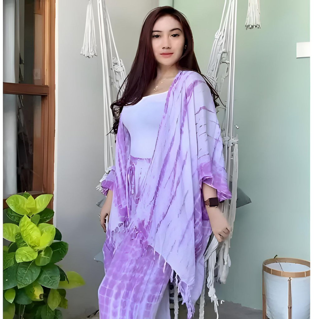 Jual ONE SET CARDIGAN TIEDYE CARDIGAN BALI OVERSIZE BAJU PANTAI ...