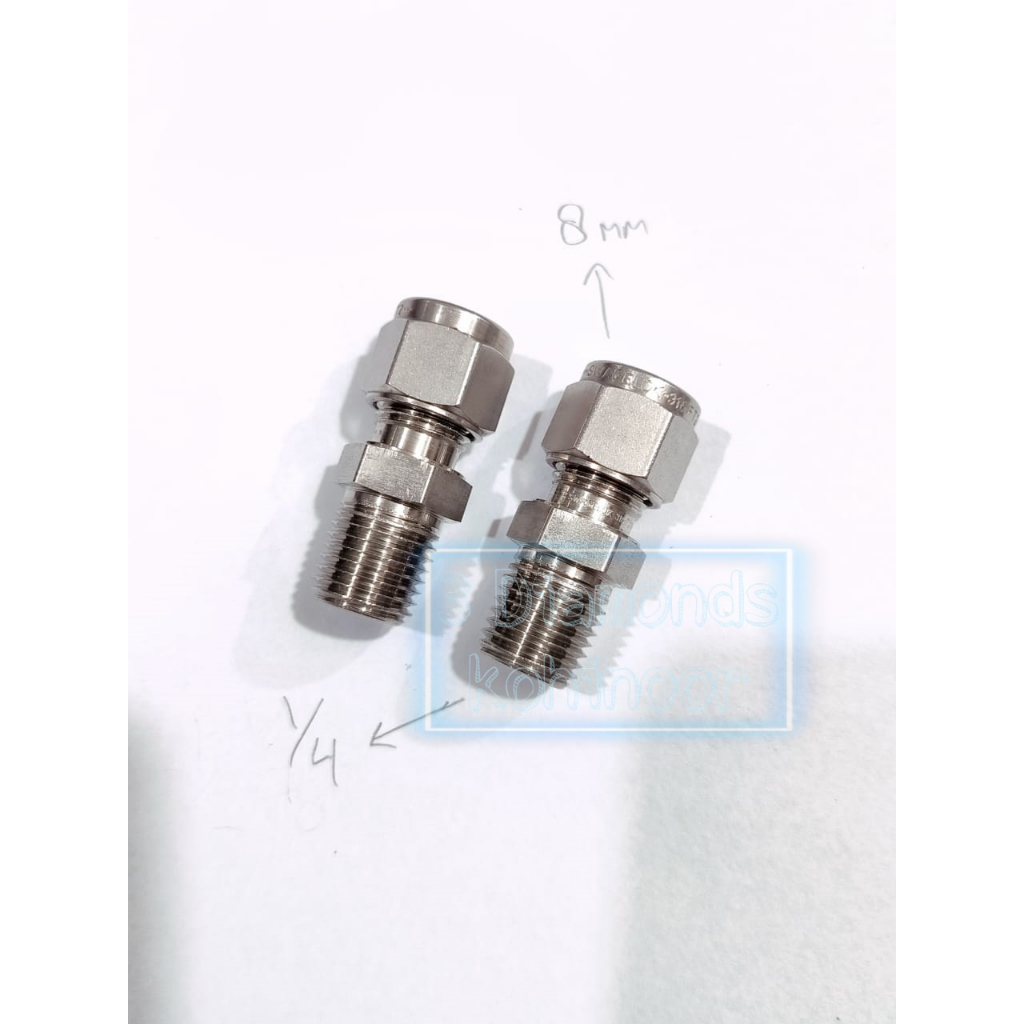 Jual MALE CONNECTOR SWAGELOK TUBING SS316 8 MM OD x 1/4" M NPT | Shopee Indonesia