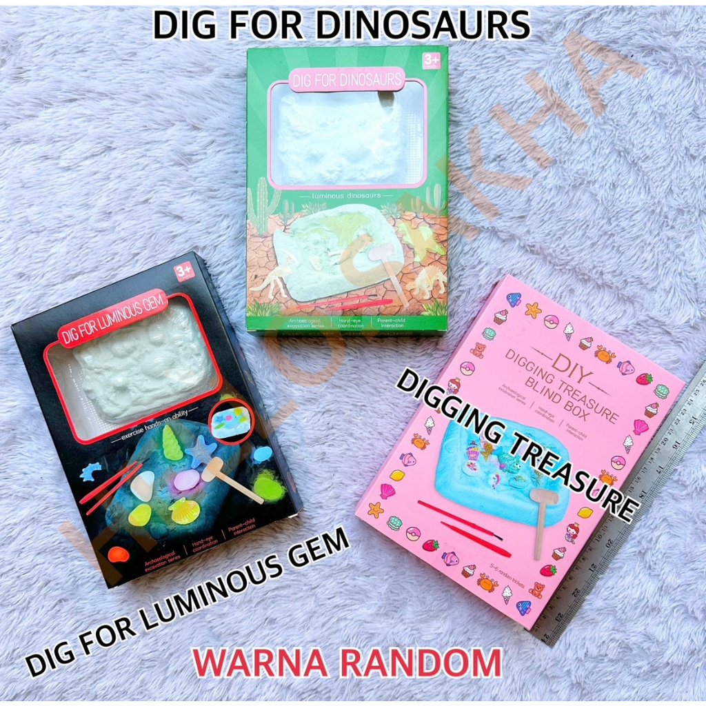 Jual MAINAN DIG FOR DINOSAURS DINO LUMINOUS GEM DIGGING TREASURE BLIND ...