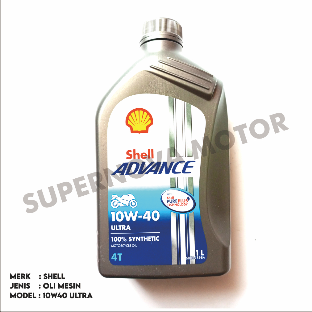 Jual OLI MESIN SHELL ADVANCE 4T ULTRA 10W-40 100% SYNTHETIC OIL KEMASAN ...