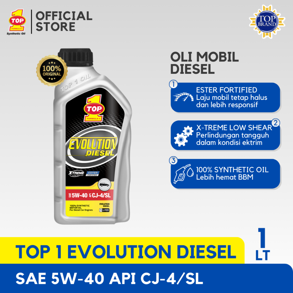 Jual Oli Mobil EVOLUTION DIESEL SAE 5W-40 1L - Innova - Mux - Pajero ...