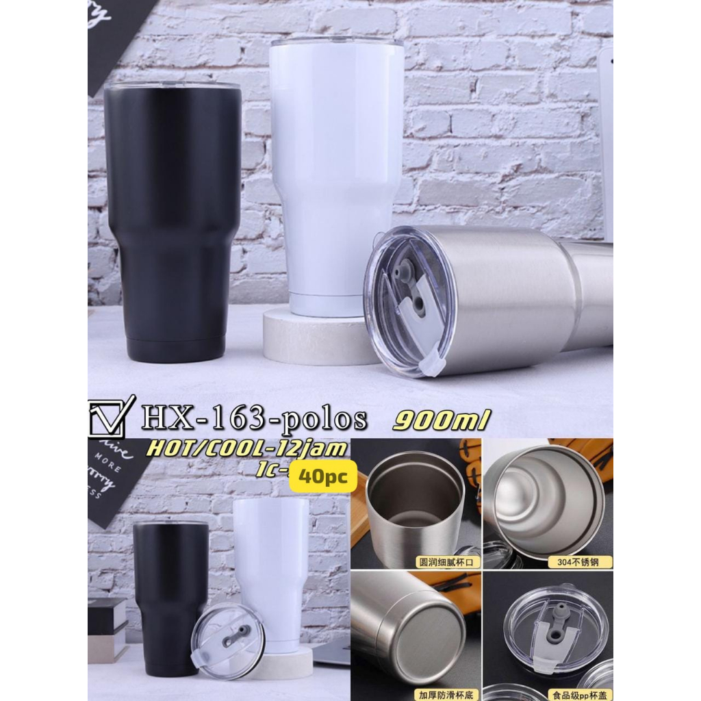 Jual Tumbler Stainless 900ml/Custom Grafir Nama/Logo - Hitam, Grafir 1 ...