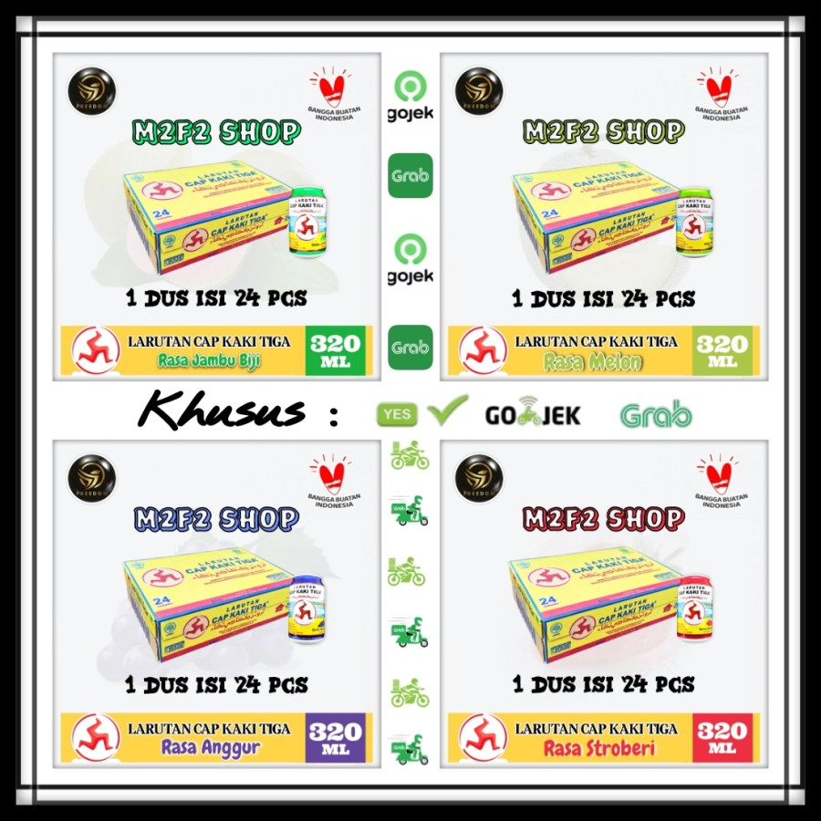 Jual Larutan Cap Kaki Tiga Kaleng Semua Rasa - 320 ml Kemasan Karton ...