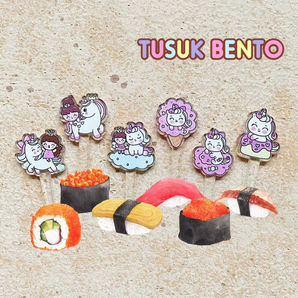 Jual Tusuk Bento Bekal Anak | Tusuk Akrilik Free Custom Nama | Shopee ...