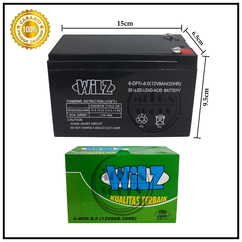 Jual Aki Sprayer Listrik 12 Volt 8Ah Baterai Sprayer Hama Elektrik 8 Amp 12Volt / Accu Battery 8 ...