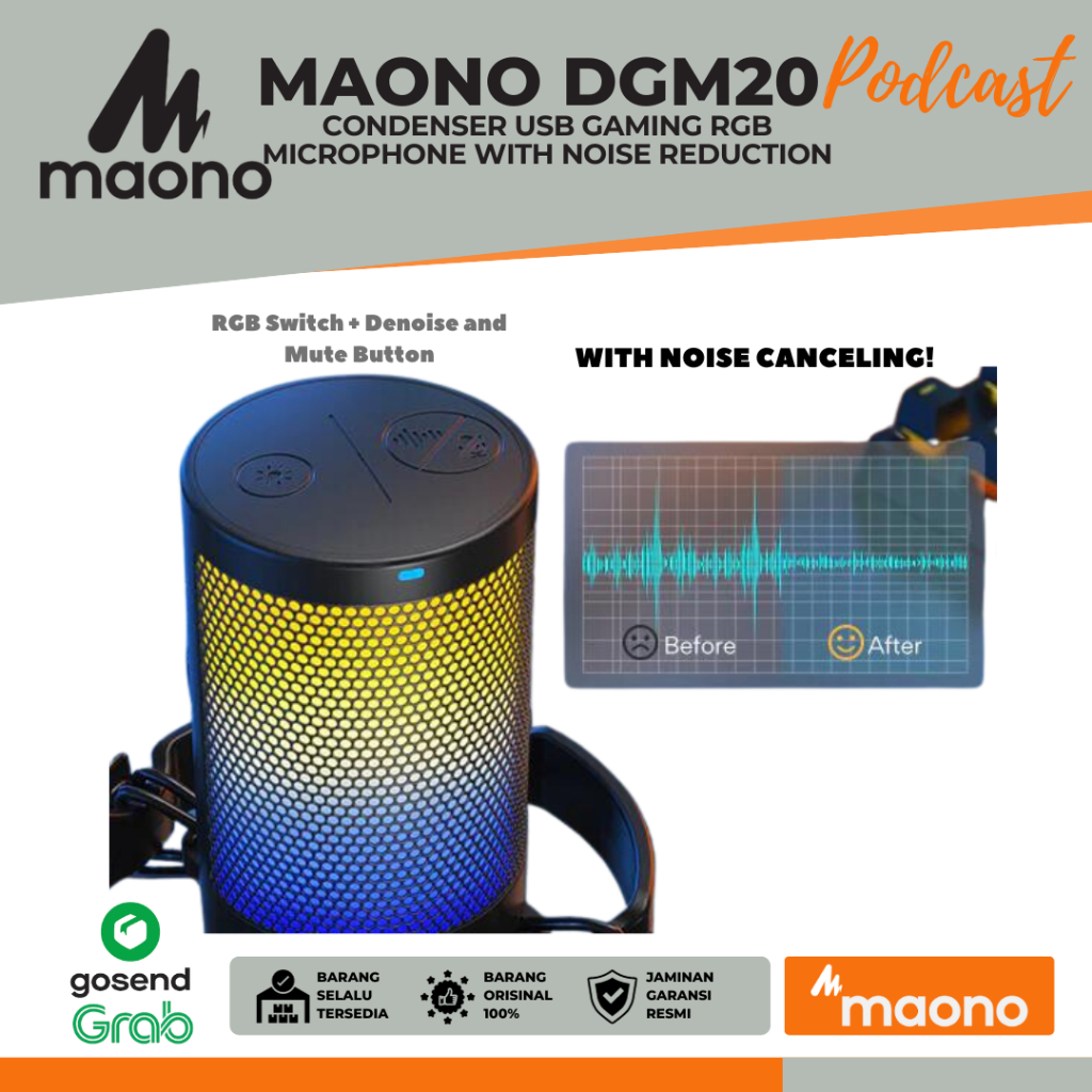 Jual MAONO DGM20 GamerWave Condenser USB Gaming RGB Microphone + Noise Reduction DM20 | Shopee ...