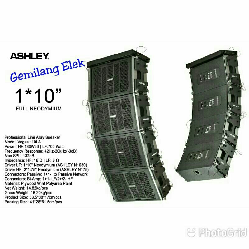 Jual Speaker Line Array ASHLEY VEGAS 110LA Original 1x 10inch | Shopee ...