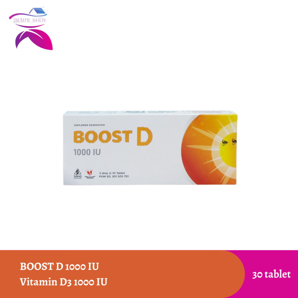 Jual Boost D 1000 IU 1 Box 30 Tablet / Vitamin D3 1000 IU | Shopee ...