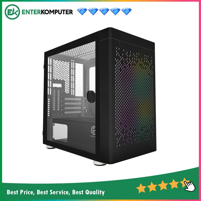 Jual CUBE GAMING LINSEL BLACK - mATX - SIDE TEMPERED GLASS | Shopee Indonesia