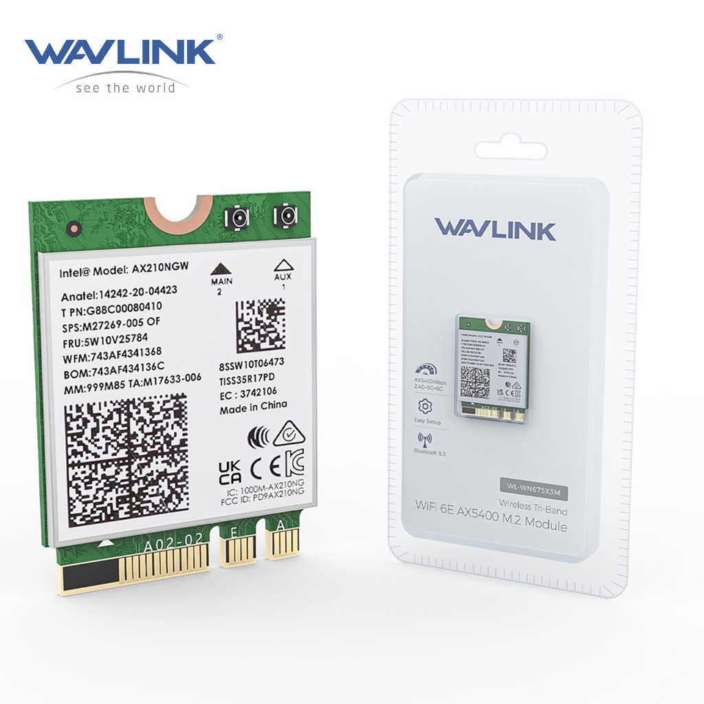 Jual WAVLINK WiFi 6E Wireless Card, Intel AX210 Tri-Band 5400Mbps 2.4GHz/5GHz/6GHz Network ...