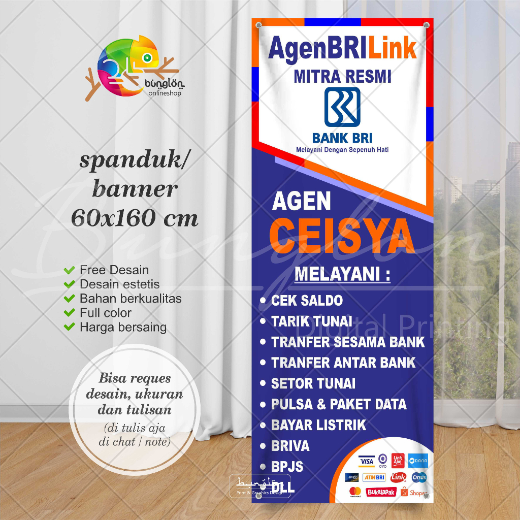 Jual Size 60x160 Cm Spanduk Banner Agen Brilink | Shopee Indonesia