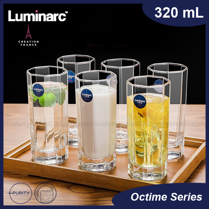 Jual LUMINARC 1 SET ISI 6 PCS GELAS OCTIME 320 ML - GELAS MILKSHAKE ...