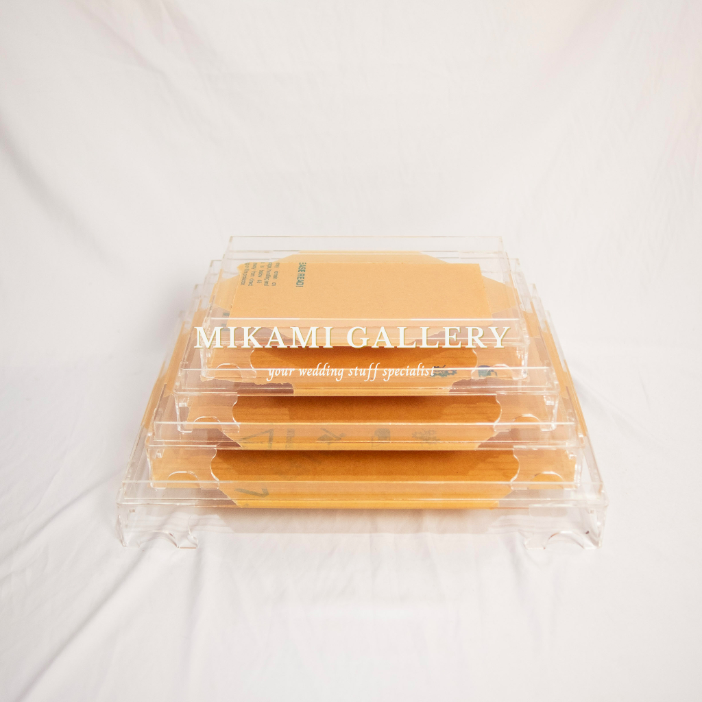 Jual Baki Tray Hantaran Akrilik Bening 1 set isi 4 pcs | Tray Akrilik ...
