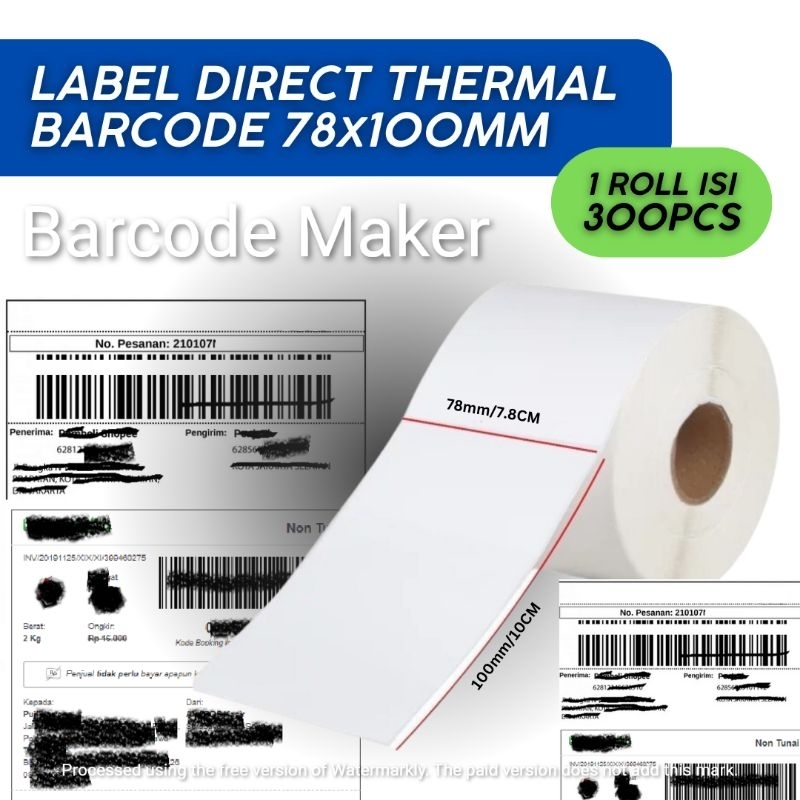 Jual Label Thermal 3x4 inch / 78 x 100 / Label Thermal 78x100 | Shopee ...