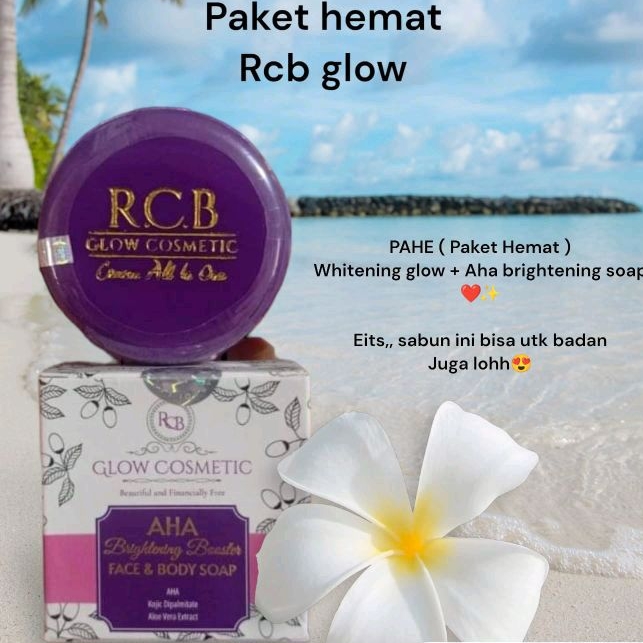 Jual paket hemat sabun batang rcb glow (untuk wajah & badan) + cream ...
