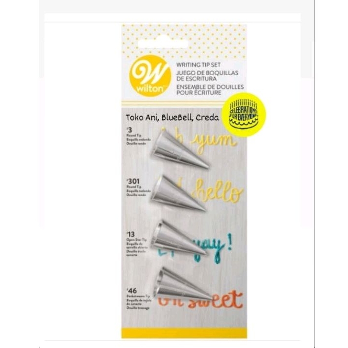 Jual Wilton Writing Piping Tip Set of 4 ( # 3, 361, 13, 46 ) 0418-6610 ...