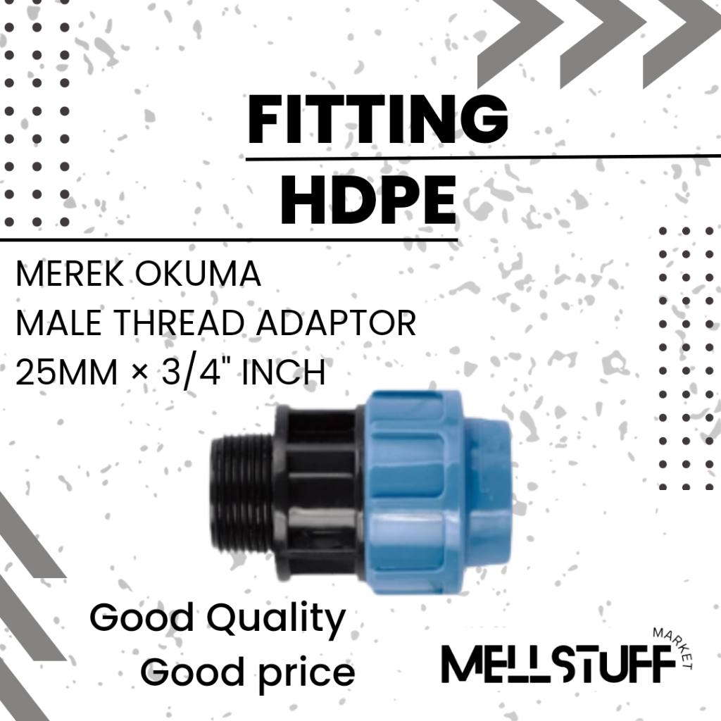 Jual Fitting HDPE Male Thread Adaptor Merk OKUMA Ukuran 25 MM × 3/4 ...