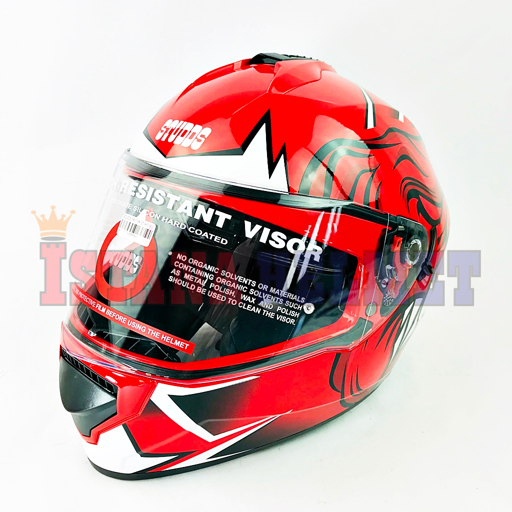 Jual HELM STUDDS DRIFTER D1 DECOR RED N2 FULL FACE ORIGINAL | Shopee ...