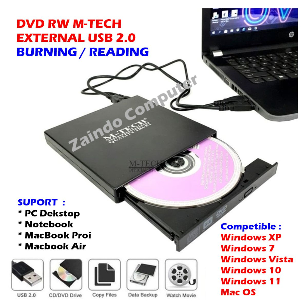 Jual DVD RW EKSTERNAL M-TECH USB 2.0 DVD-RW EXTERNAL DVDRW EXTERNAL DVD ...