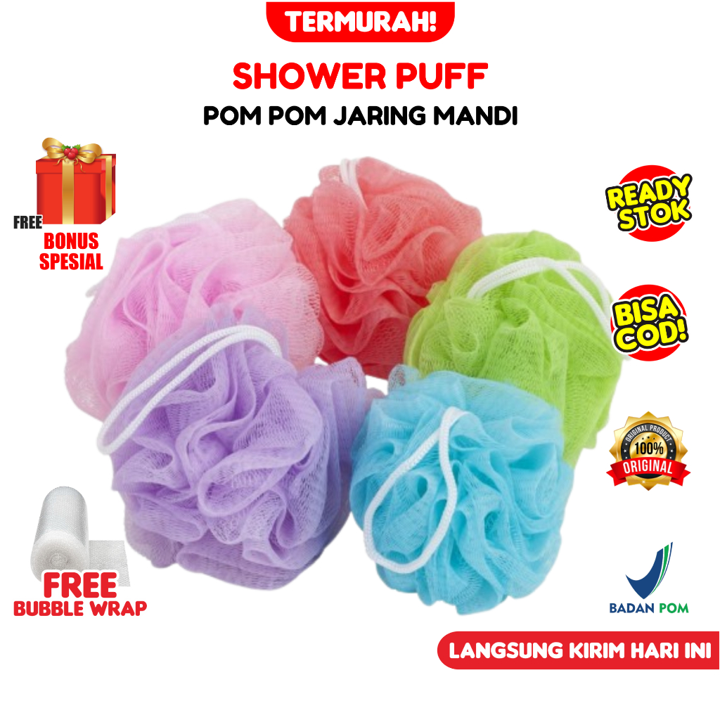 Jual SPONS MANDI SHOWER PUFF Spon Gosok Badan Bath Sponge Jaring ...