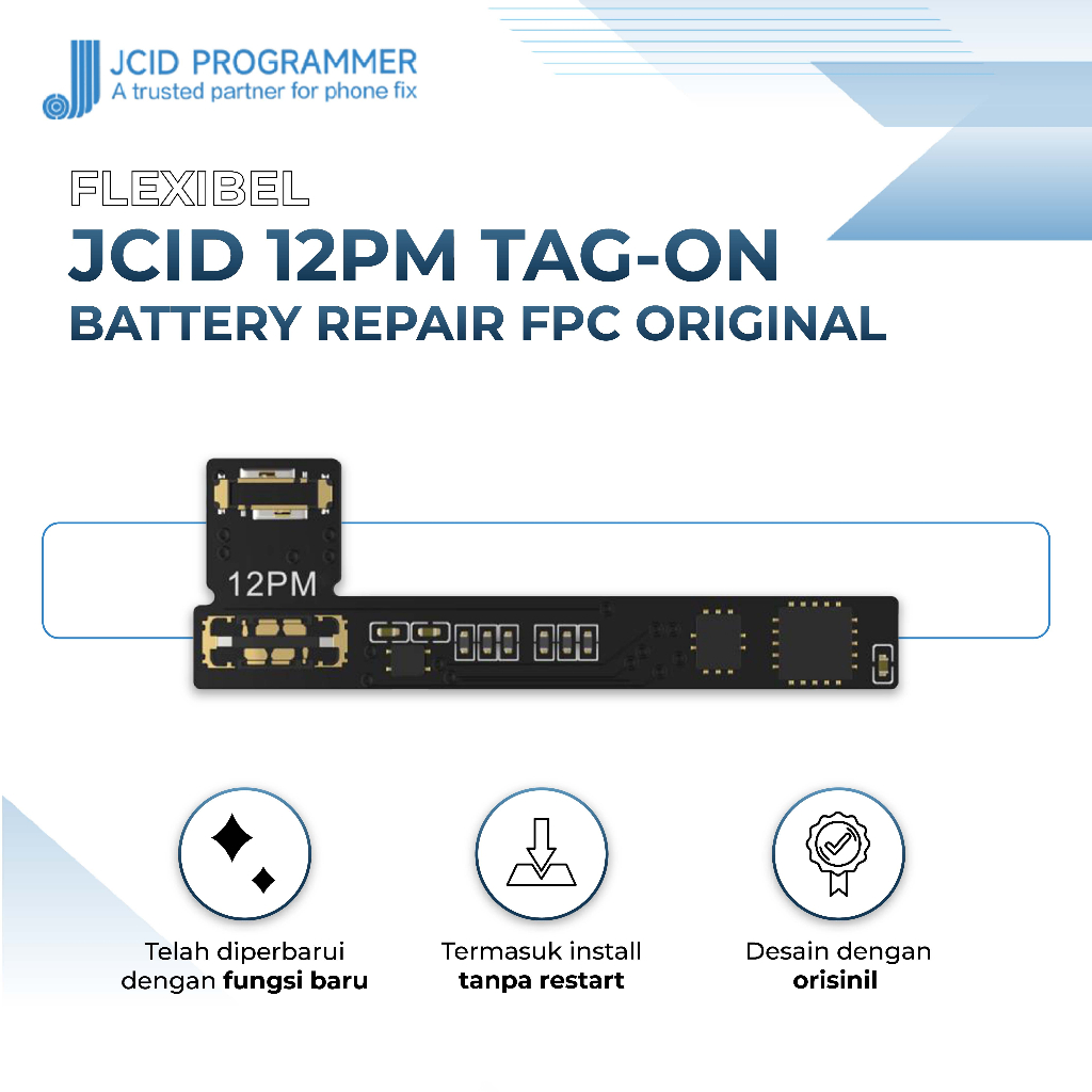 Jual FLEXIBLE JCID 12PM TAG-ON BATTERY REPAIR FPC ORIGINAL | Shopee ...