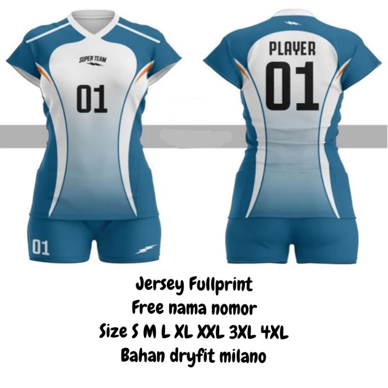Jual Setelan Kaos Jersey Voli Futsal Bola Cewek Perempuan Wanita Full ...