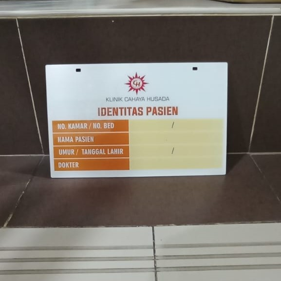 Jual Papan Identitas Bed Pasien, Identitas Pasien, Akrilik Identitas ...