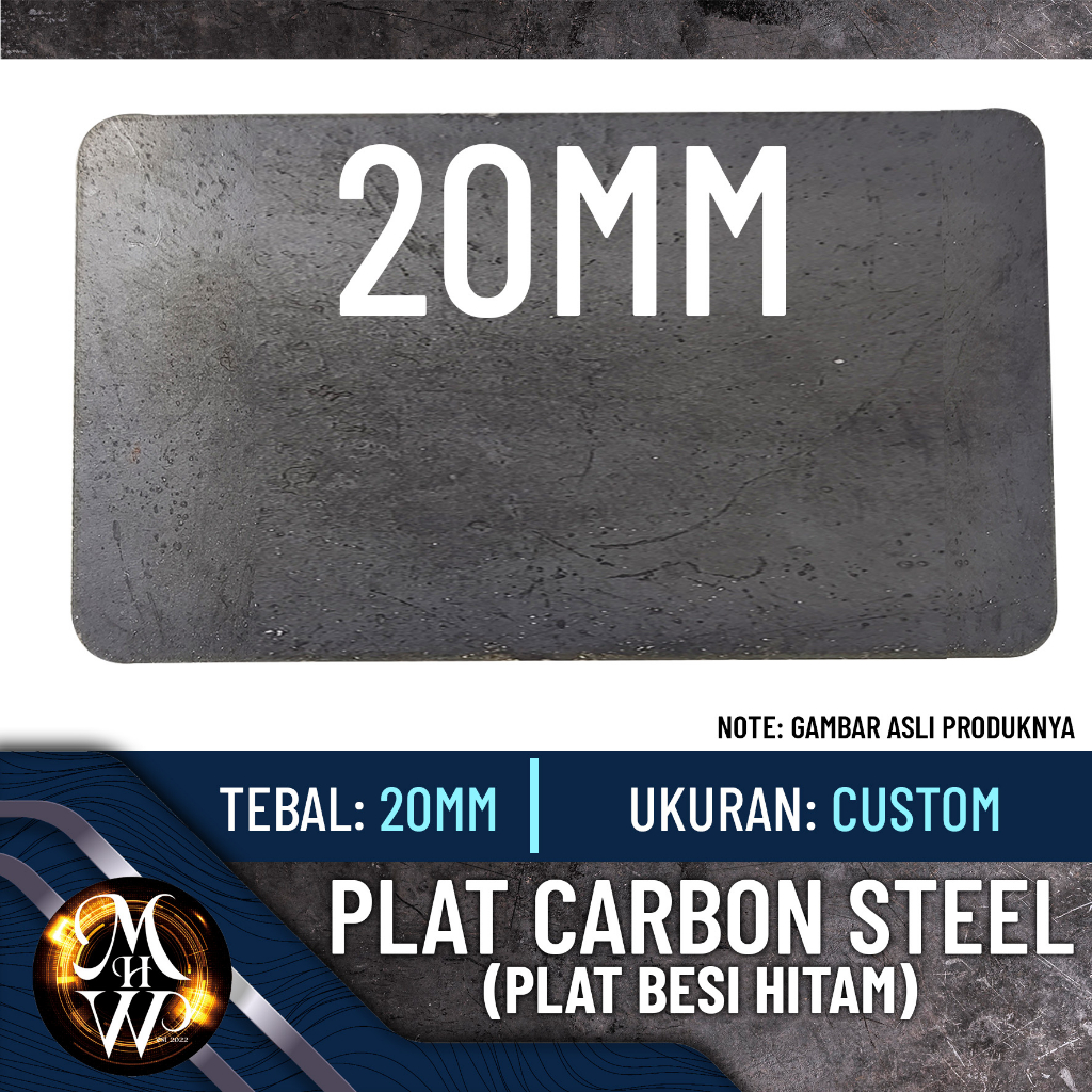 Jual Plat Besi / Carbon Steel -- Tebal 20mm -- Custom (Kelipatan 10cm x ...