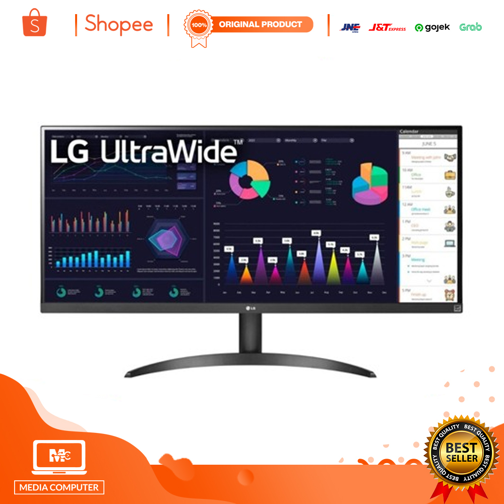 Jual Monitor LG 34WQ500-B 34 FHD IPS 100Hz 5ms UltraWide | Shopee Indonesia