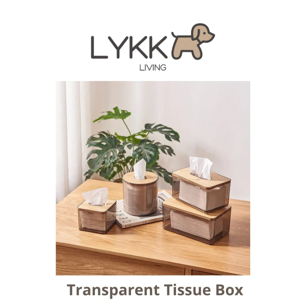 Jual AKIO Tissue Box Tutup Bambu Minimalis - Tempat Tisu Transparan ...