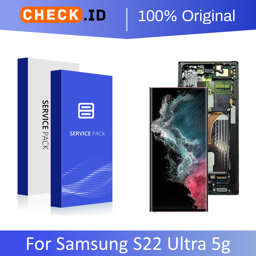 Jual [ CHECK.ID ] AMOLED LCD + FRAME FOR SAMSUNG S22 ULTRA 5G SM-S908E ...