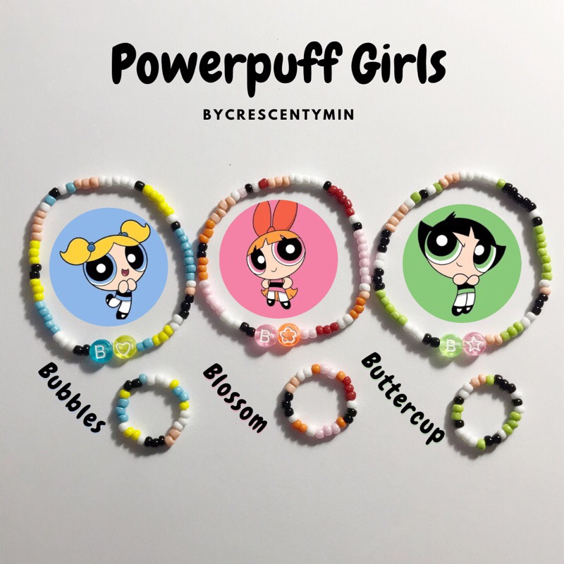Jual GELANG CINCIN MANIK POWERPUFF GIRLS SET | POWERPUFF GIRLS BEADS ...