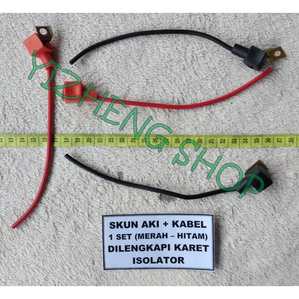 Jual SKUN AKI + KABEL 1 SET (MERAH HITAM) DILENGKAPI KARET ISOLATOR ...