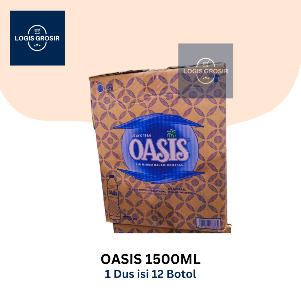 Jual Oasis Air Mineral Botol Besar / Gede 1500ml 1500 ml per Dus Karton ...