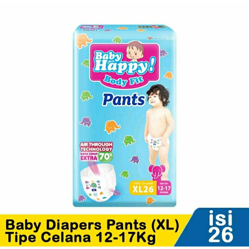Jual Baby Happy Isi XL26 Diapers popok Bayi Diapering Sekali Pakai Pants Celana | Shopee Indonesia