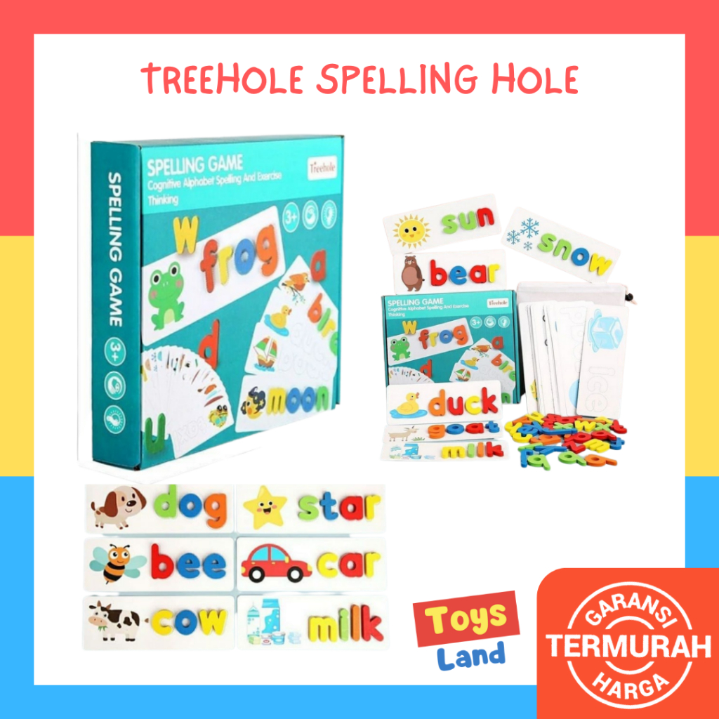 Jual Treehole Spelling Game Letter Matching Card Puzzle Anak Mainan ...