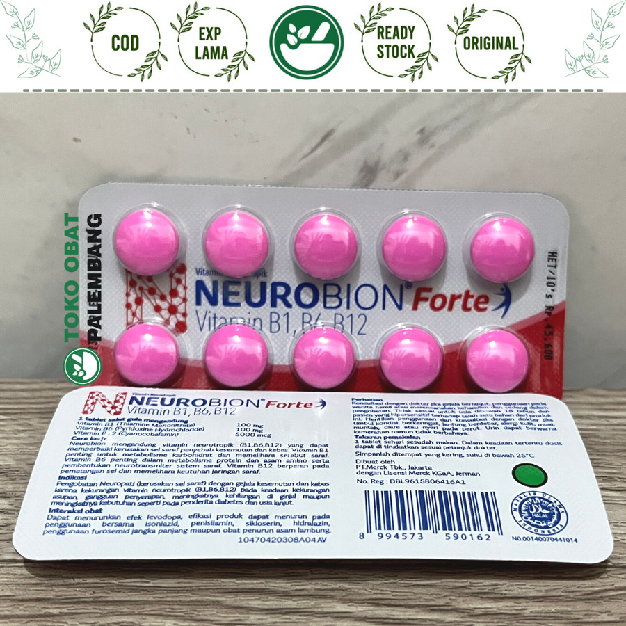 Jual NEUROBION FORTE 10 TABLET B1 B6 B12 1 STRIP NEROBION PINK VITAMIN ...