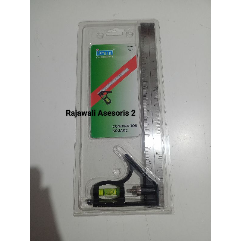 Jual Siku Tukang + Waterpass Penggaris L Combination Try Square 12 Inch ...
