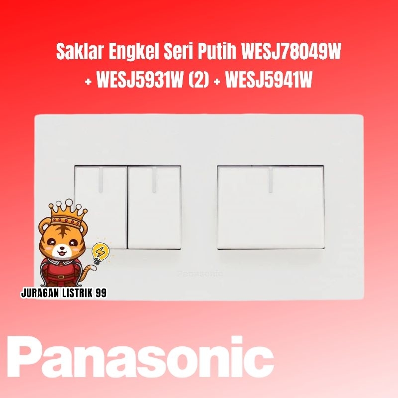 Jual Panasonic Saklar Seri + Engkel Putih WESJ78049+WESJ5931+5941 Style ...