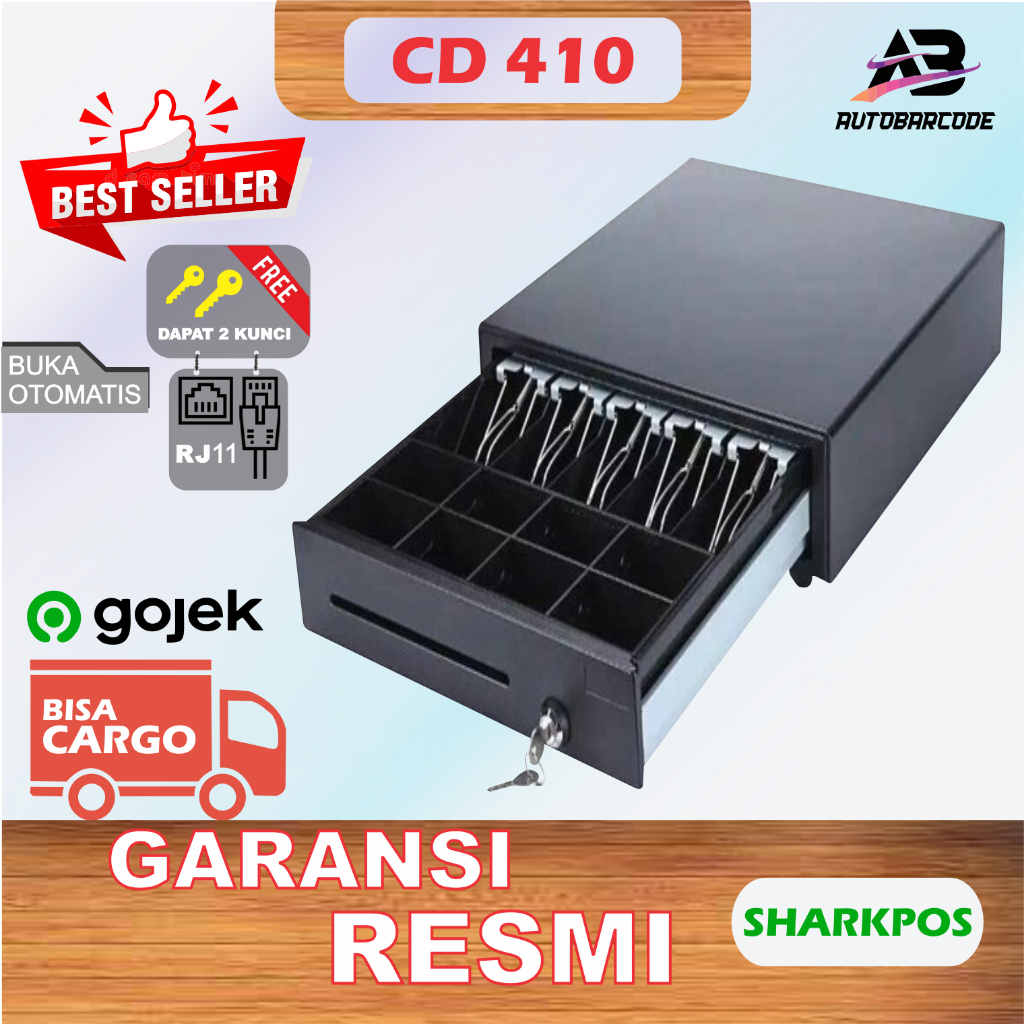 Jual Cash Drawer Besar Sharkpos CD410 Laci Uang Kasir Support RJ 11 ...
