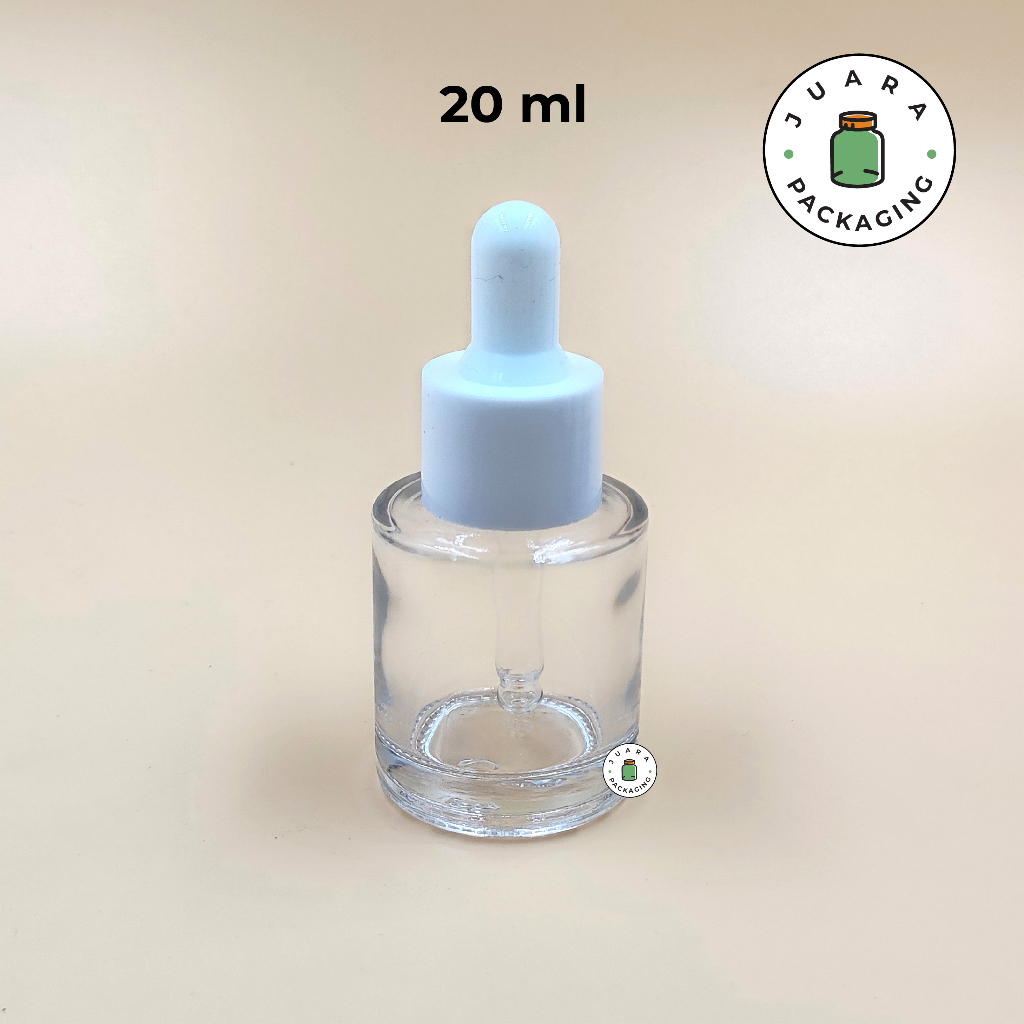 Jual Botol Kaca Pipet 20ml Botol Bening Transparan Untuk Serum Skincare ...