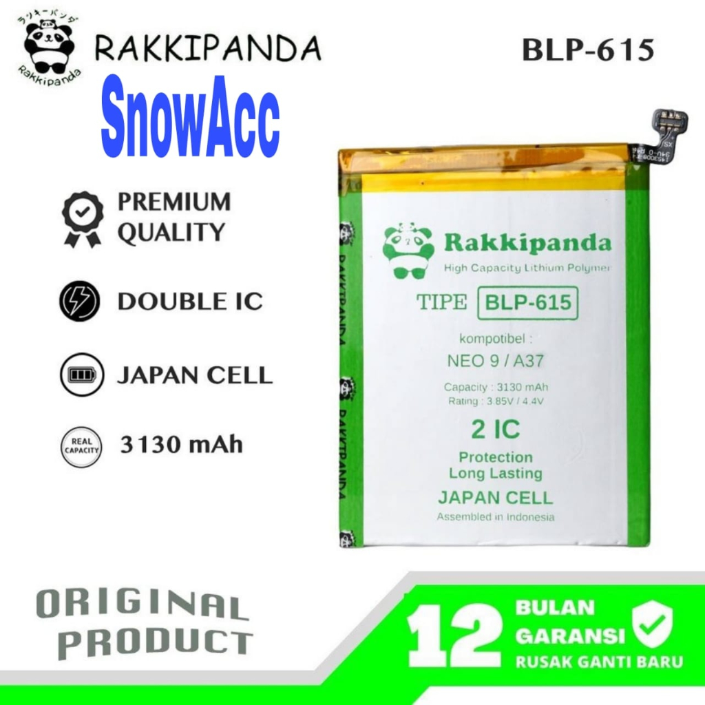 Jual Rakkipanda Baterai Oppo A37 / A37F / Neo 9 Battery BLP-615 ...