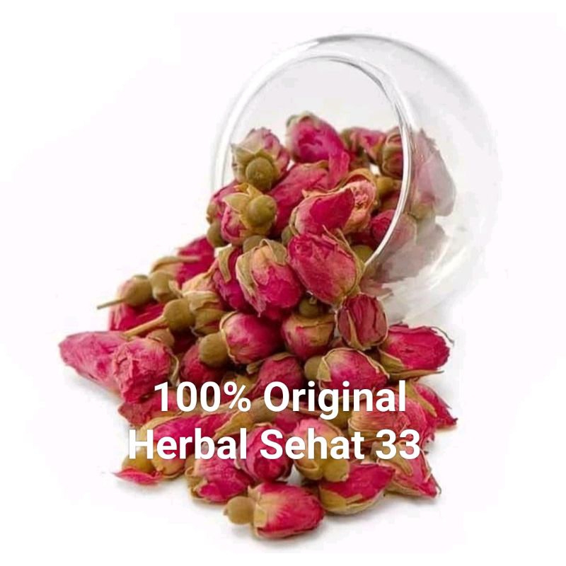 Jual teh bunga mawar kering organik premium 100gr rose buds flower tea ...