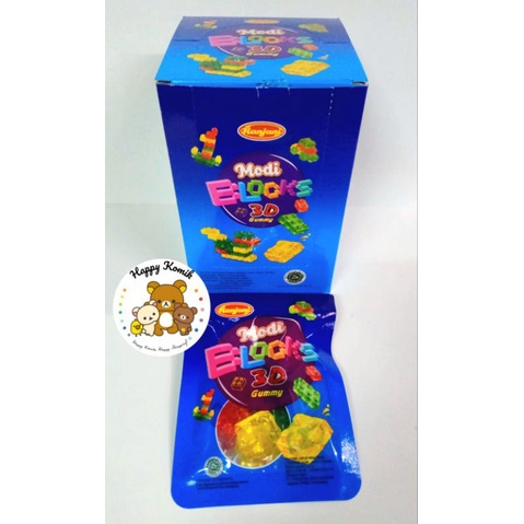 Jual Permen Cemilan Snack Modi Jelly Yupi Block Blok Balok 3D Mainan ...