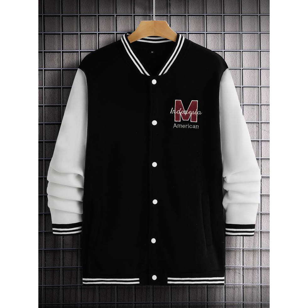Jual Jaket Baseball Varsity M INDONESIA Bomber Kancing Pria Wanita ...